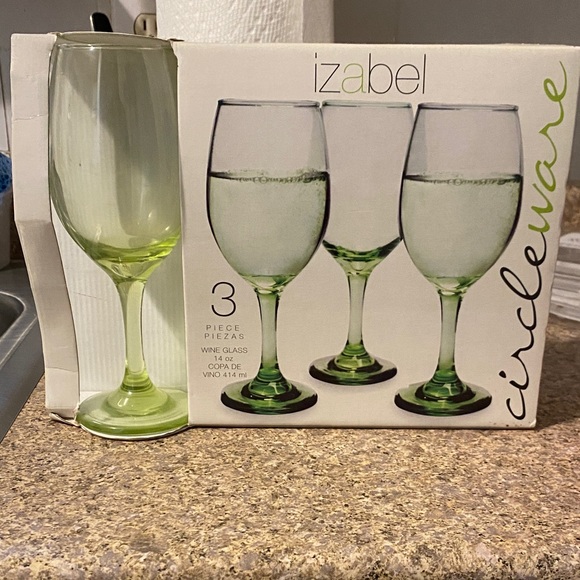izabel | Dining | Circleware Green Wine Glass Set | Poshmark